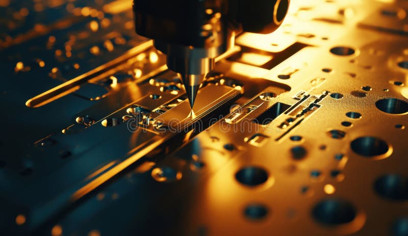 Precision Laser Cutting Machine in Action Stock Image - Image of steel ...