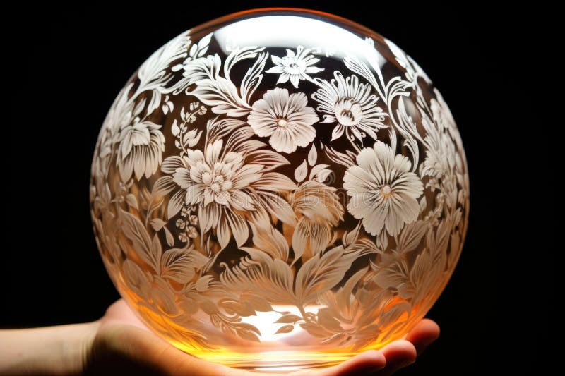 Precision Laser Etching Intricate Patterns on a Glass Surface Stock ...