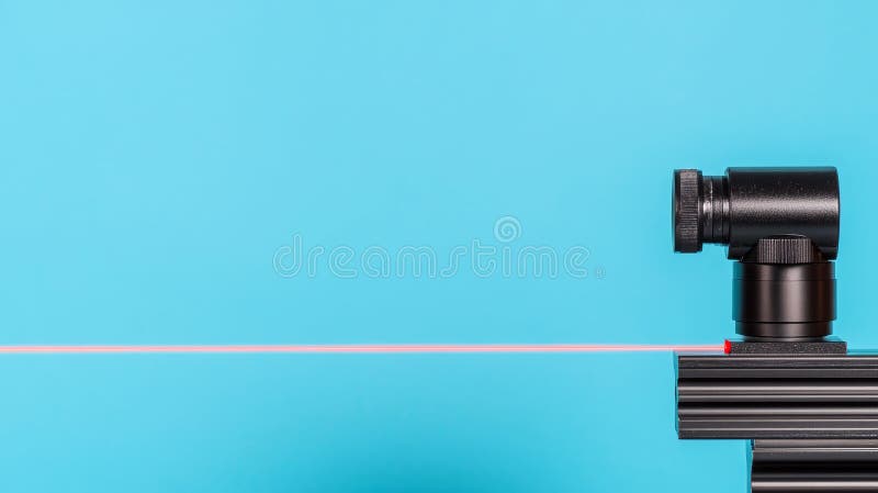 Precision Laser Level Projecting Bright Red Beam Against Clean Blue ...
