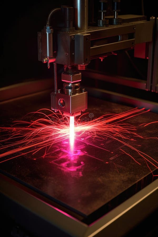 Precision Laser Machine in Action Stock Illustration - Illustration of ...