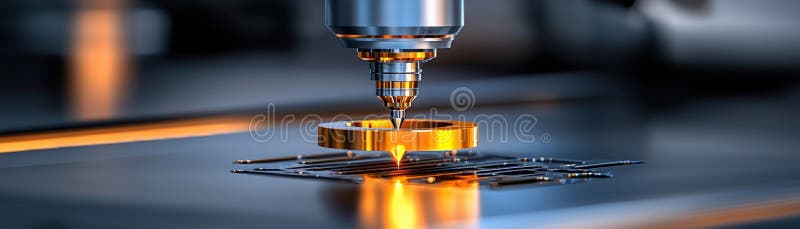 Precision Laser Technology in Action on Metallic Surface with Glowing ...