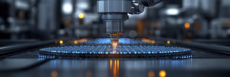 Precision Laser Technology on Advanced Circuit Board Stock Illustration ...