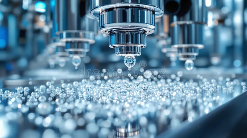 Precise Liquid Dispensing on Reflective Spheres, Generative Ai Stock ...