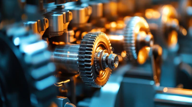 Precision Machine Gears in Industrial Setting Stock Illustration ...