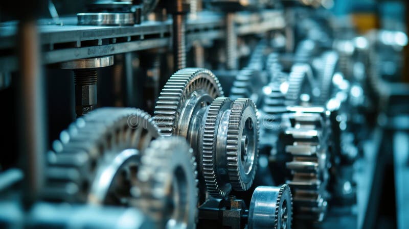 Precision Machine Gears in Industrial Setting Stock Illustration ...