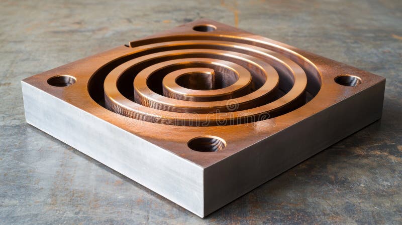 Precision Machined Copper Spiral Heat Exchanger Component Stock ...