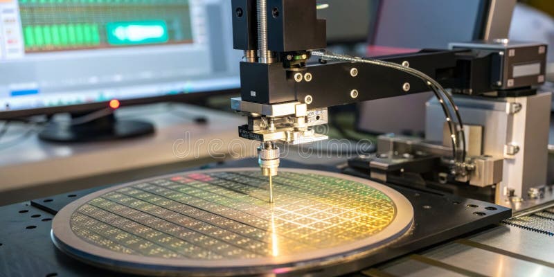 Precision Machinery Works on Semiconductor Wafer in a Modern ...