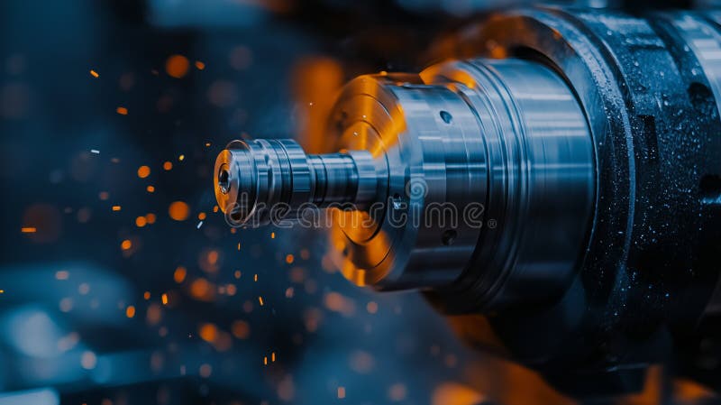 Precision Machining in Action a Closeup of a CNC Milling Machine Stock ...