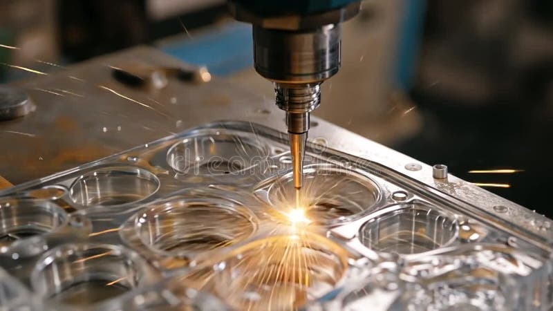 Precision Machining: Cnc Milling Cutting Circular Patterns into a Metal ...