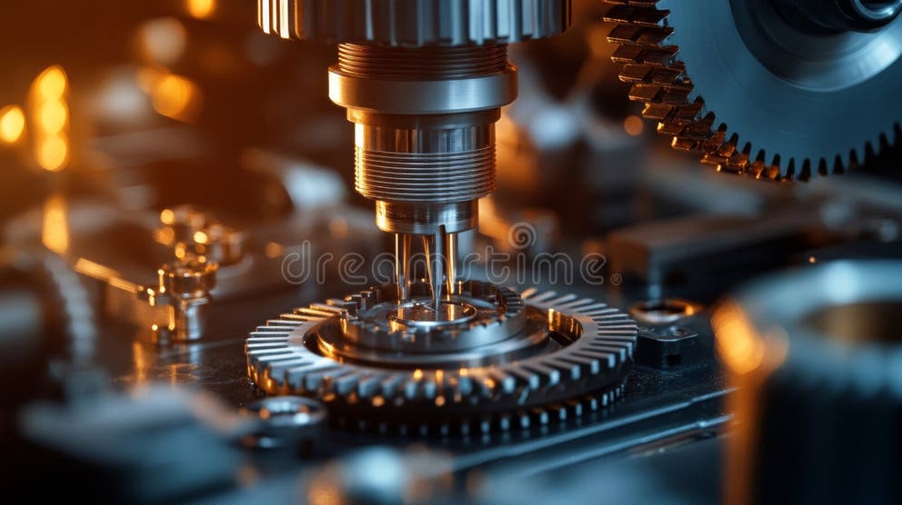 Precision Machining Gear Manufacturing Process Stock Illustration ...