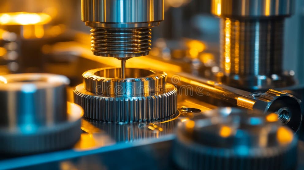 Precision Machining Gear Manufacturing Process Stock Illustration ...