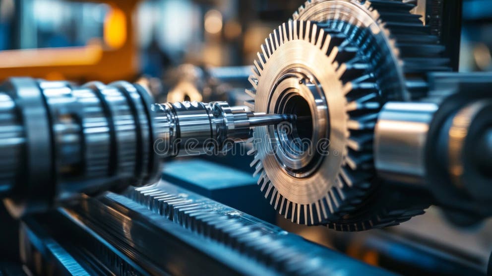 Precision Machining of Metallic Gears in Industrial Setting Stock ...