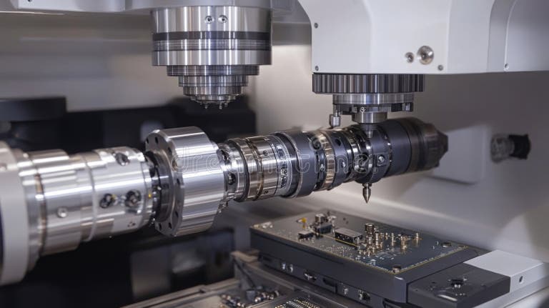 Precision Machining Process on Advanced Electronic Component Stock ...