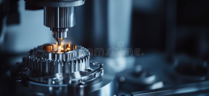 Precision Machining Process with CNC Milling Tool Cutting Metal Part in ...