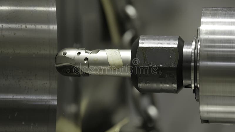 Precision Machining Process in a Manufacturing Facility during the Day ...