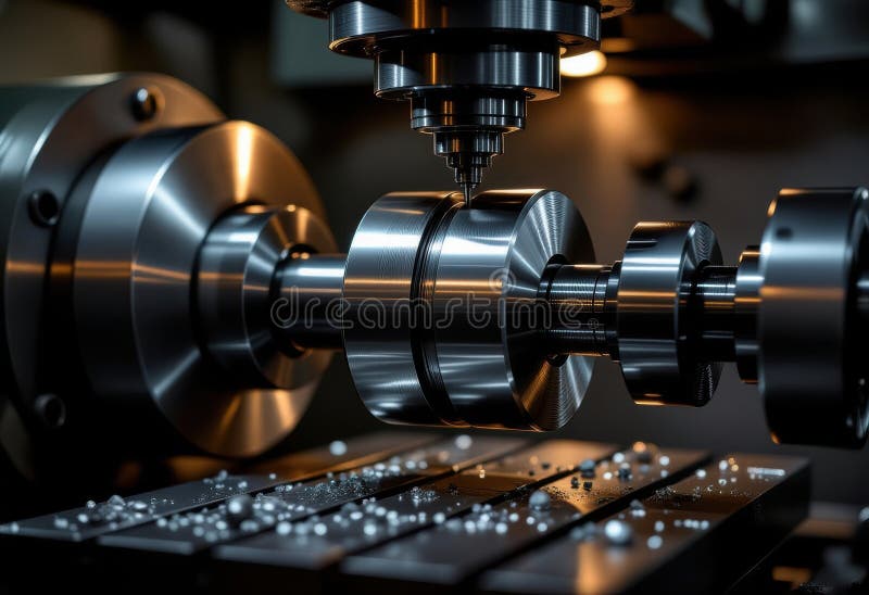Precision Machining Process of a Metal Component in a Workshop Setting ...