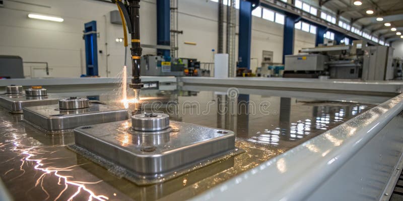 Precision Machining Process in a Modern Manufacturing Facility with ...