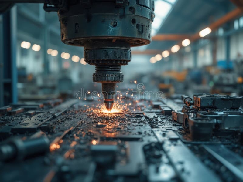 Precision Machining Process in a Modern Workshop during Daytime ...