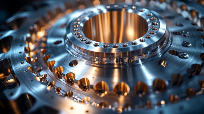 Precision Manufacturing Process Showcasing Intricate Metal Component ...