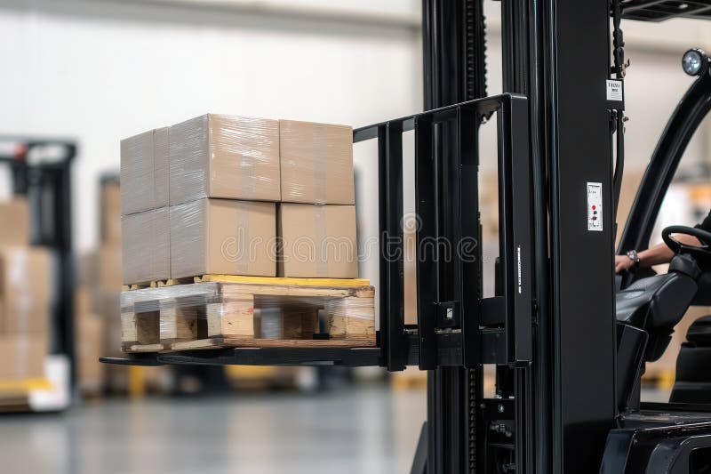 Precision in Material Handling with Forklifts at Work Unloading Boxes ...