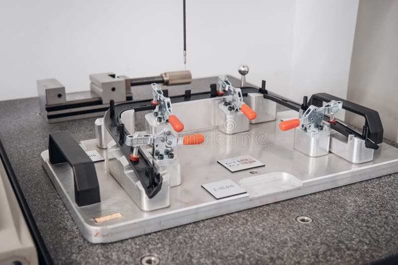 Precision Measurement Setup: Coordinate Measuring Machine Inspecting a ...