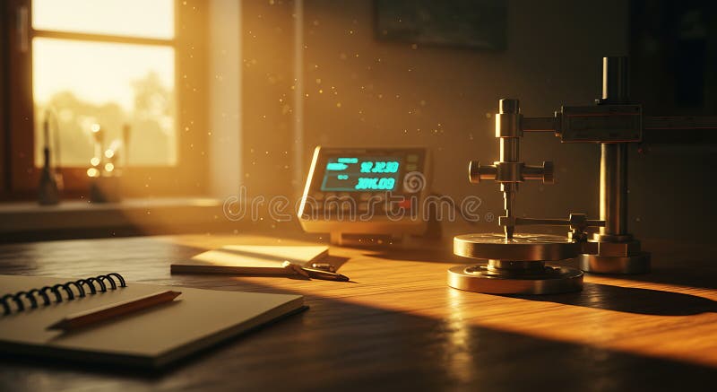 Precision Measurement with Surface Tester, Notepad and Sunny Window ...