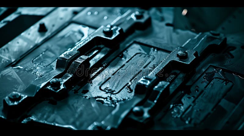 Precision Metal Component with Flying Sparks, Showcasing Industrial ...