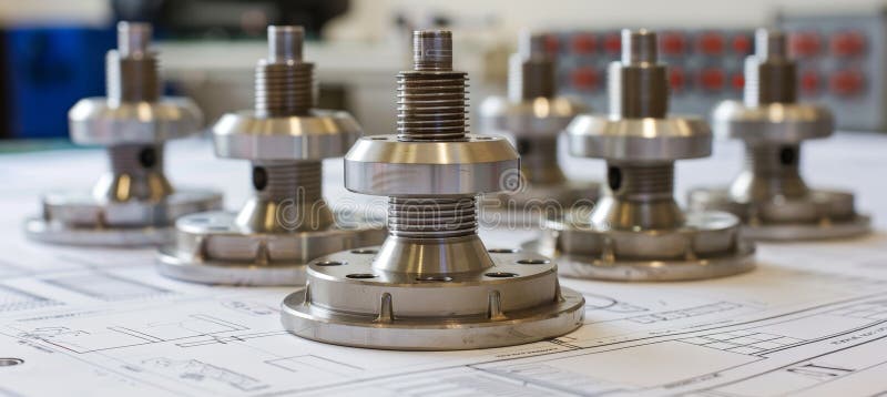 Precision Metal Components on Technical Drawing Engineering and ...