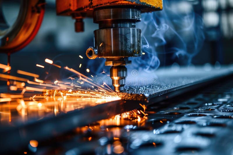 Precision Metal Cutting Machine in Action. Ideal for Industrial and ...