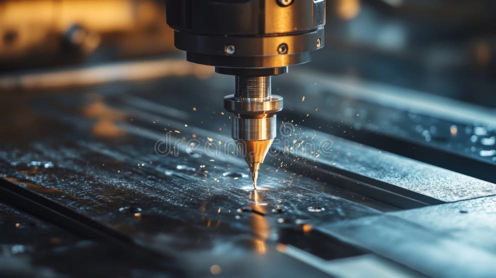 Precision Metal Cutting Machine in Operation Stock Illustration ...