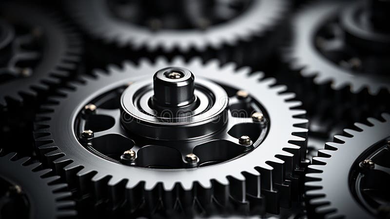 Precision Metal Gears in a Seamless Assembly. Generative Ai Stock ...