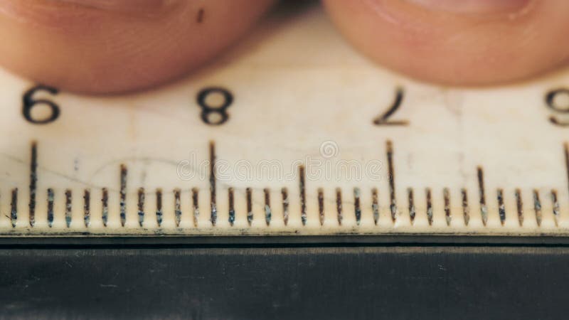 Precision Metal Marking and Measurement with Hands and Ruler Stock ...