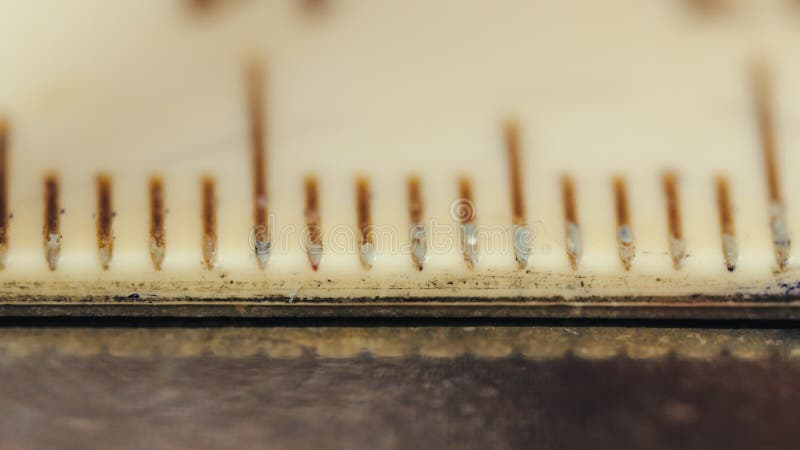 Precision Metal Marking and Measurement with Hands and Ruler Stock ...