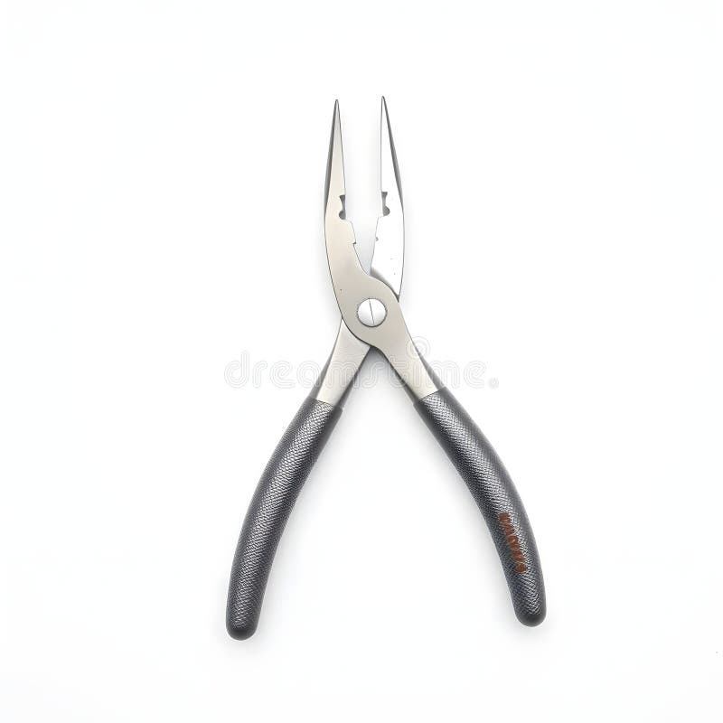 Precision Metal Pliers with Sharp Tips on White Background Stock Photo ...