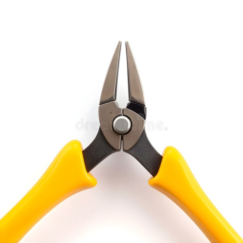 Precision Metal Pliers with Sharp Tips on White Background Stock Image ...