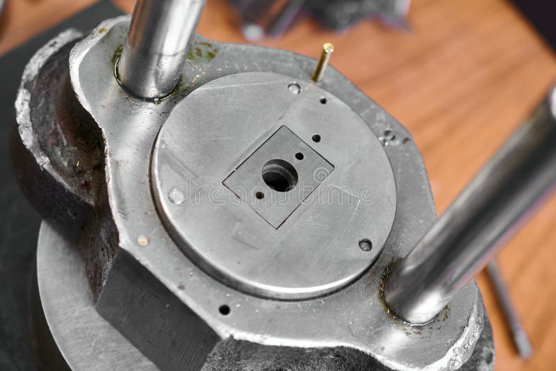 Precision Metalworking Process Captured in a Workshop during Cutting ...