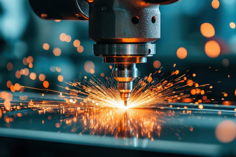 Precision Metalworking Process with a Laser Cutting Machine Generating ...