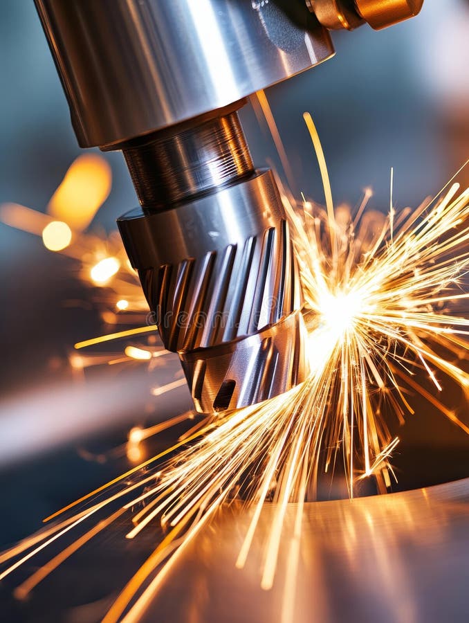 Precision Metalworking Sparks Industrial Process Metal Fabrication ...