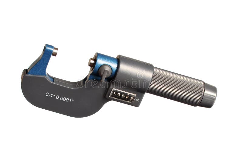 Precision Micrometer Tool on White Stock Image - Image of tool, grey ...