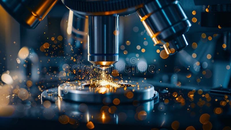 Precision Microscopy in Nanotechnology Stock Image - Image of work ...