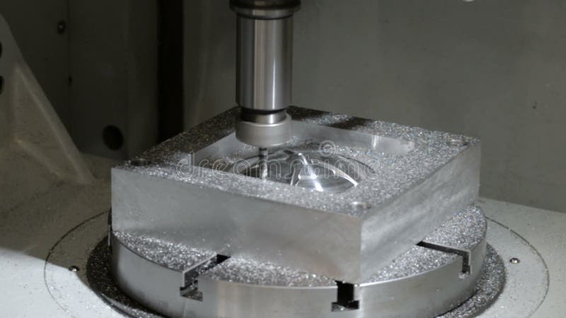 Precision Milling CNC Machine Tool Makes Part. Stock Footage - Video of ...