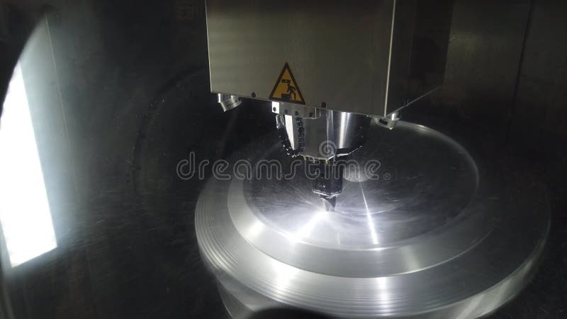 Precision Milling CNC Machine Tool Makes Part. Stock Footage - Video of ...