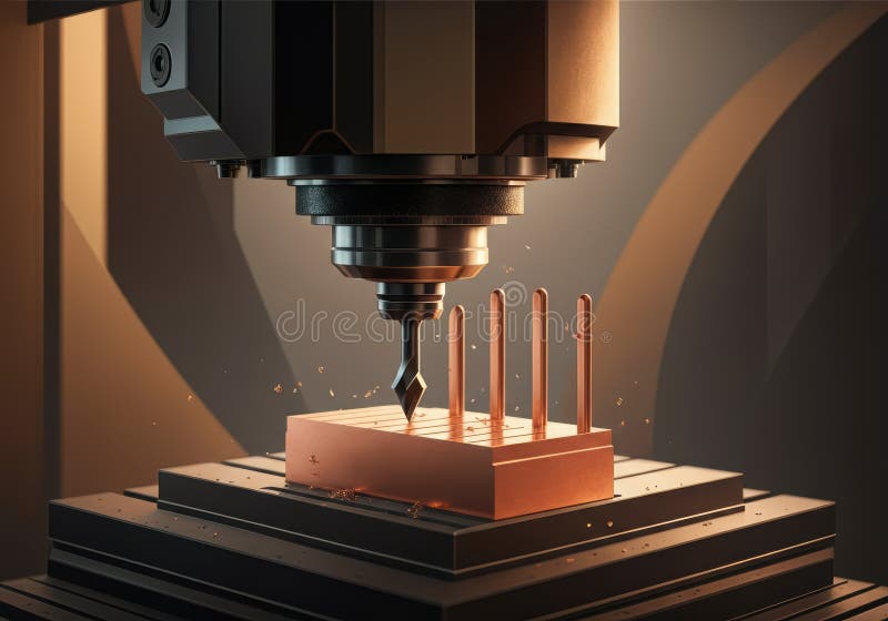 Precision Milling Machine Cutting Metal Components in a Manufacturing ...