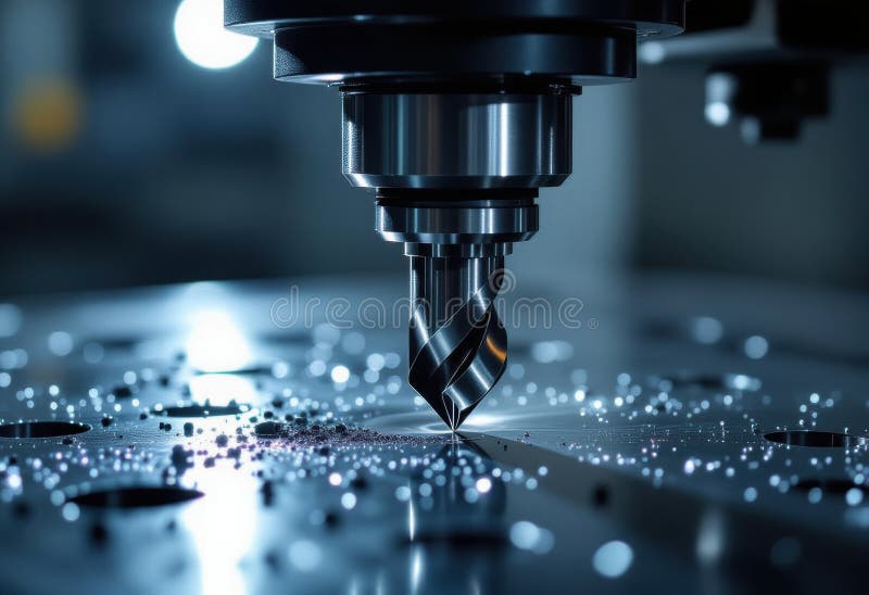 Industrial Milling Machine Action Precision Metalworking Component ...