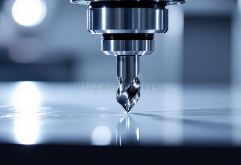 Precision Milling Machine Cutting through Metal Sheet with a Sharp Tool ...