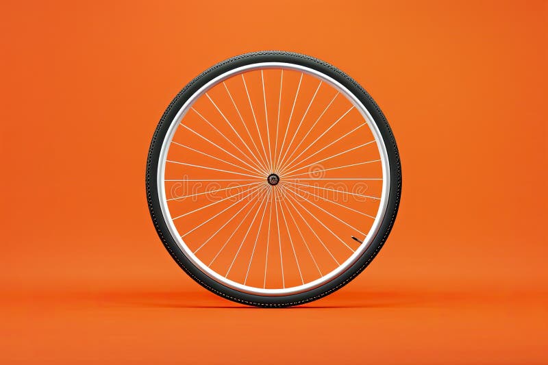 Precision in Motion - Dynamic Bicycle Wheel Abstract Art Against Solid ...
