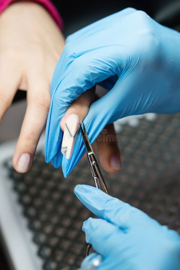 Precision Nail Shaping during EDGE Manicure Stock Photo - Image of edge ...
