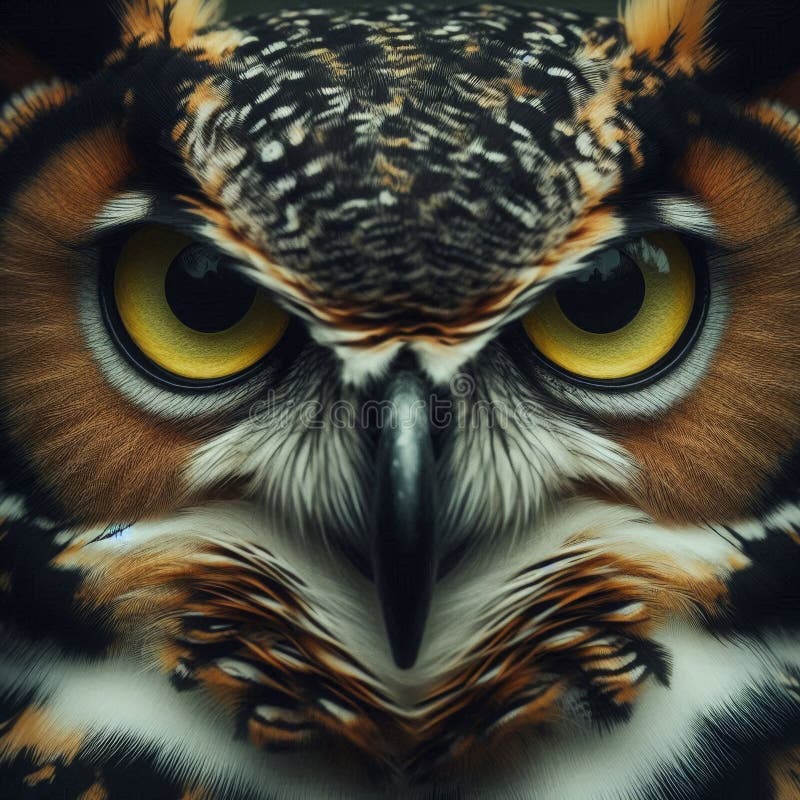 The Precision of a Nocturnal Predator Stock Illustration - Illustration ...