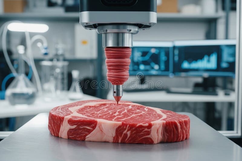 Precision Nozzle of a 3D Food Printer Extruding Structured Bio-ink To ...