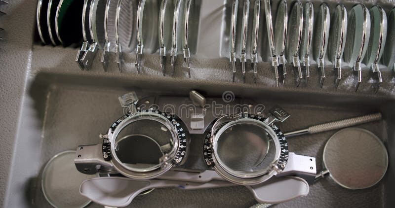 Precision Optometry Instruments and Lens Set Displayed Stock Footage ...